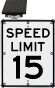 15 MPH LED Solar Speed Limit Sign - In Stock, Ships Fast