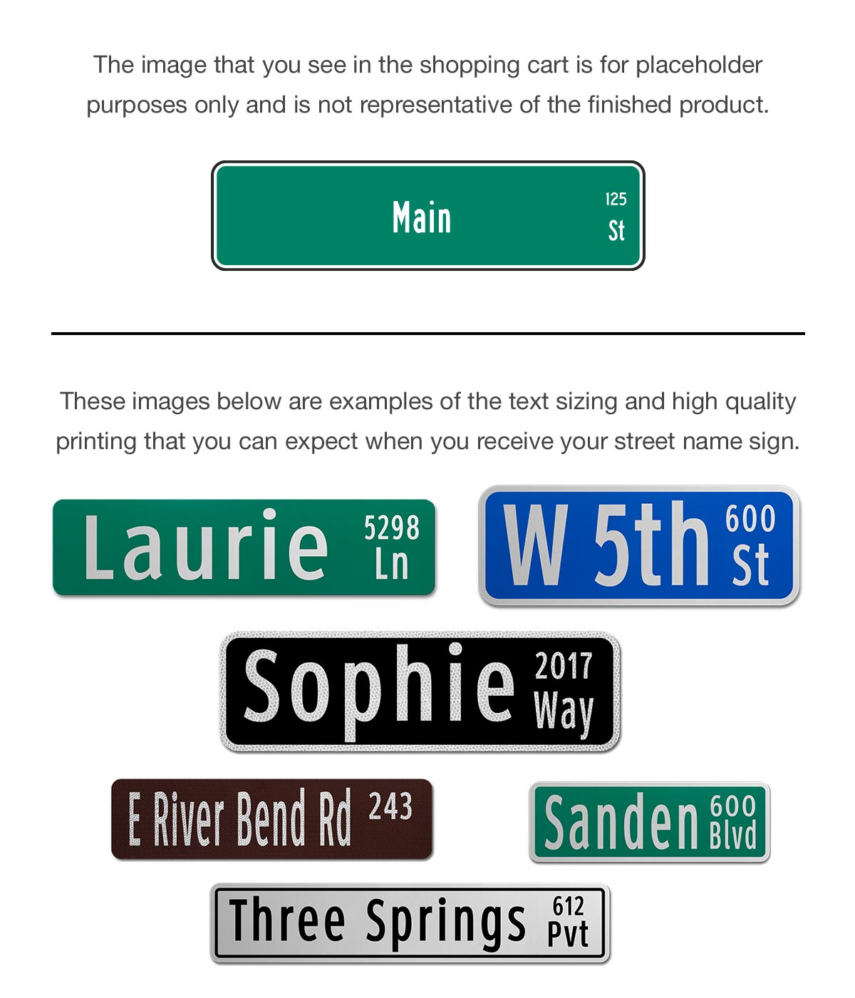 Official Street Name Sign with Optional Prefix and Suffix