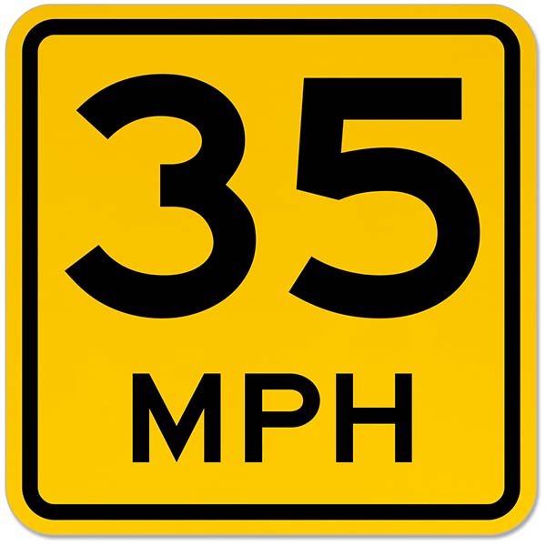 Advisory 35 MPH Sign W13 1P Shop Now W Fast Shipping Advisory 35 MPH Sign W13 1P Shop Now W Fast Shipping