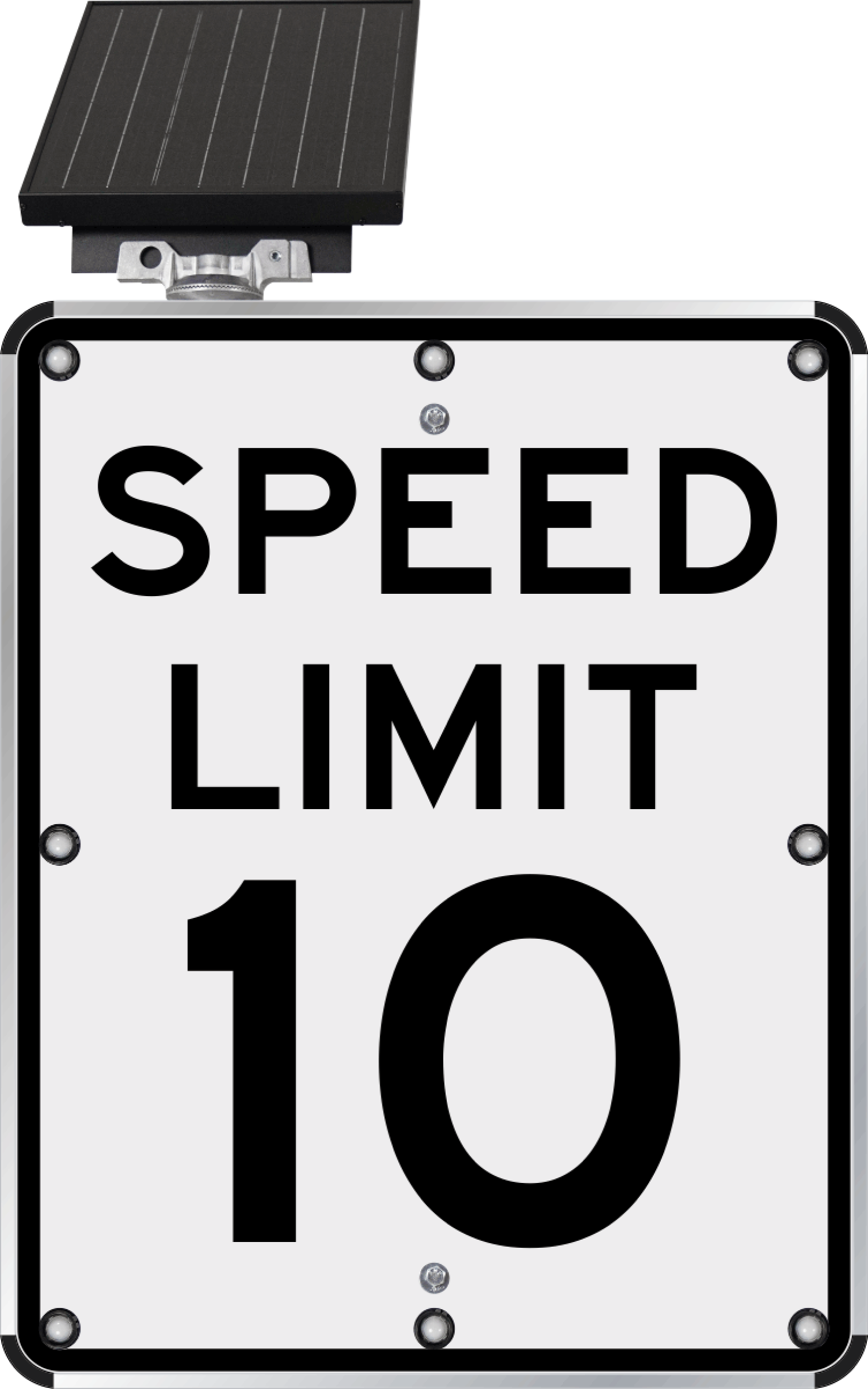 10 MPH LED Solar Speed Limit Sign - In Stock, Ships Fast