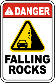 Falling Rocks Road Sign