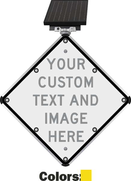 Custom Diamond Solar LED Fluorescent Traffic Signs - Shop Now, Ships Fast