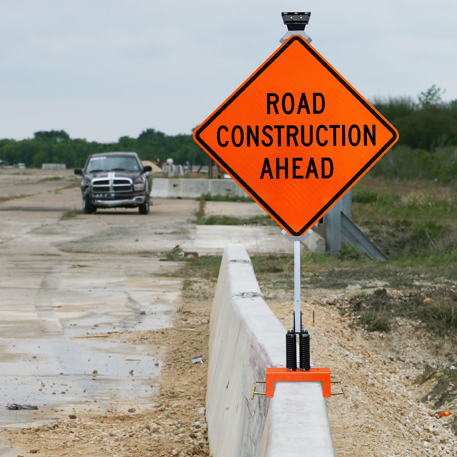 Jersey Barrier Sign Mount - Shop Now, Ships Fast