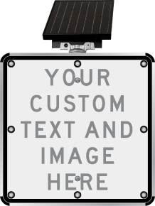 Custom Rectangle Solar LED Fluorescent Traffic Signs - Shop Now, Ships Fast