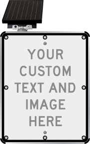 Custom Rectangle Solar LED Fluorescent Traffic Signs - Shop Now, Ships Fast