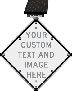 Custom Rectangle Solar LED Fluorescent Traffic Signs - Shop Now, Ships Fast